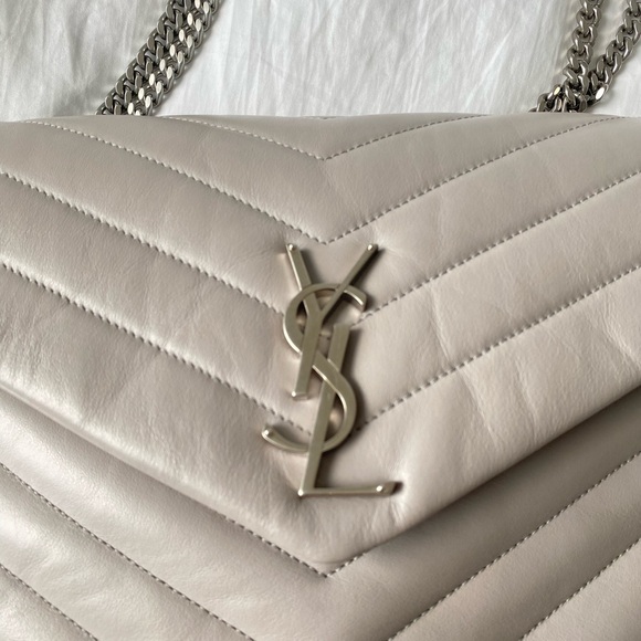 Yves Saint Laurent | Bags | New Ysl Loulou Medium Bag In Platinum ...